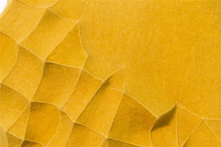 Mutation 6 - yellow, geometrical, 3D, biomorphic, abstract, fabric wall ...