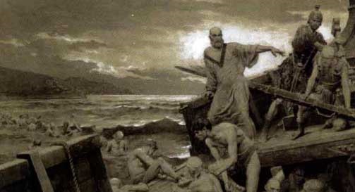 Paul saving the slaves illus. by Fortunino Matania on artnet