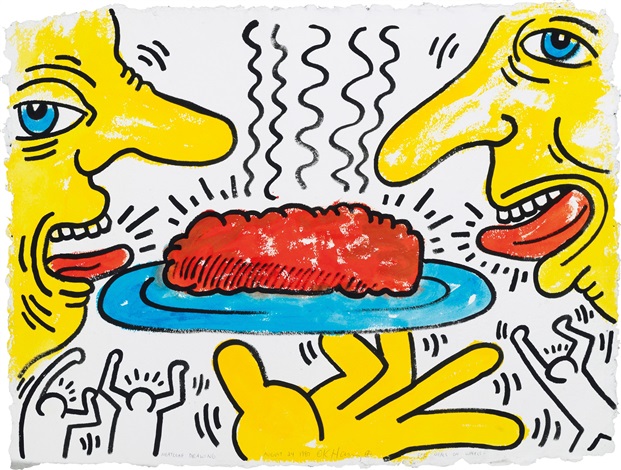Meatloaf Drawing for Meals on Wheels by Keith Haring on artnet