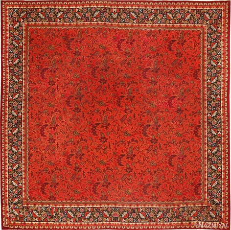 LARGE SQUARE SIZE ANTIQUE RED IRISH DONEGAL RUG on artnet