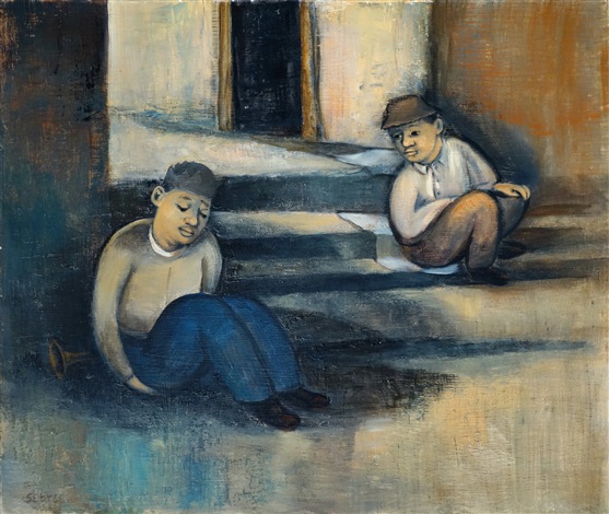 Two Figures in an Alleyway by Charles Sebree on artnet