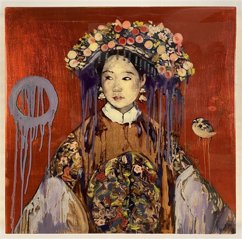 Manchu Bride Study Red by Hung Liu on artnet