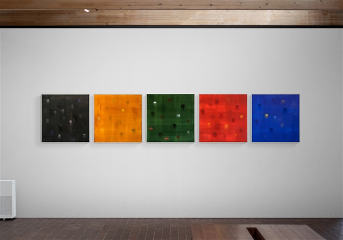 Incident 1, 2, 3, 4, 5 - colourful, multiples, abstract, acrylic on ...