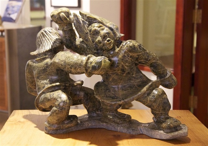 Inuit Two Men Fighting by Pootoogook Jaw on artnet