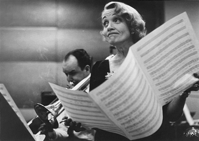 Marlene Dietrich, Recording Session With Musical Score, New York City ...