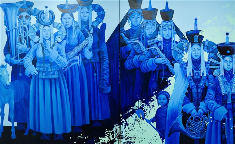 Return of the Forebears Diptych 2 by Zayasaikhan Sambuu on artnet