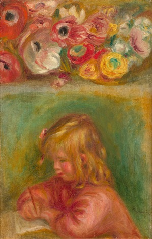 Portrait de Coco et Fleurs by Pierre-Auguste Renoir on artnet