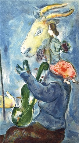 Musician and woman Spring by Marc Chagall on artnet