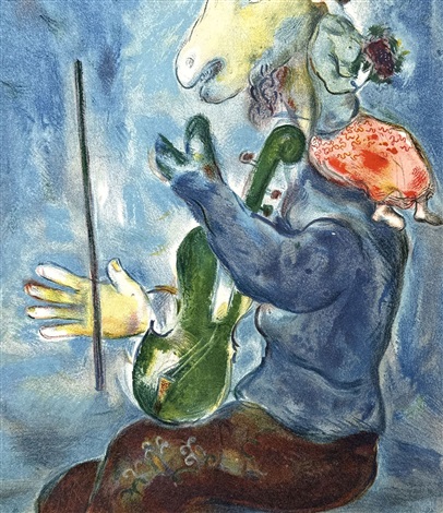 Musician and woman Spring by Marc Chagall on artnet