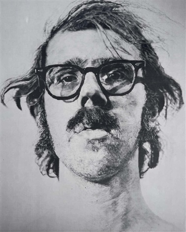 Chuck Close Big Self-Portrait 1973 exhibition poster by Chuck Close on ...