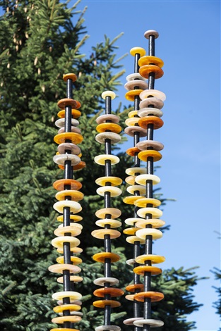 Champagne Afternoon - tall, colourful, hand-blown glass, outdoor ...
