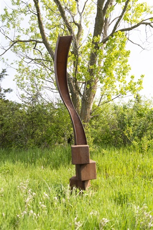 Corpheum V - tall, geometric, abstract, corten steel outdoor sculpture ...