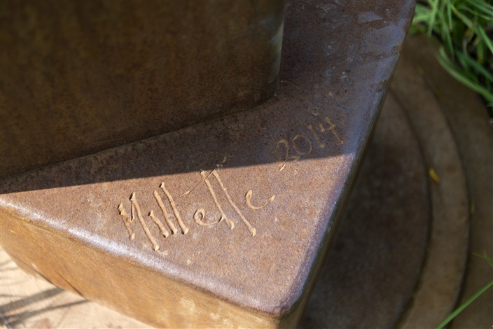 Corpheum V - tall, geometric, abstract, corten steel outdoor sculpture ...