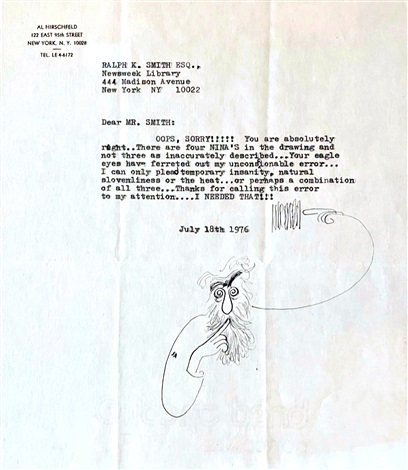 Original unique Self portrait drawing by Albert Hirschfeld on artnet