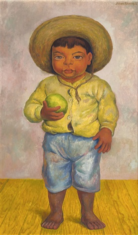 Niño Indígena con Pelota Indigenous Boy with a Ball by Diego Rivera on ...