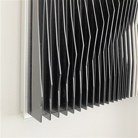 Black Undulation Kinetic Art, PVC and Plexiglass Sculpture by Jose ...