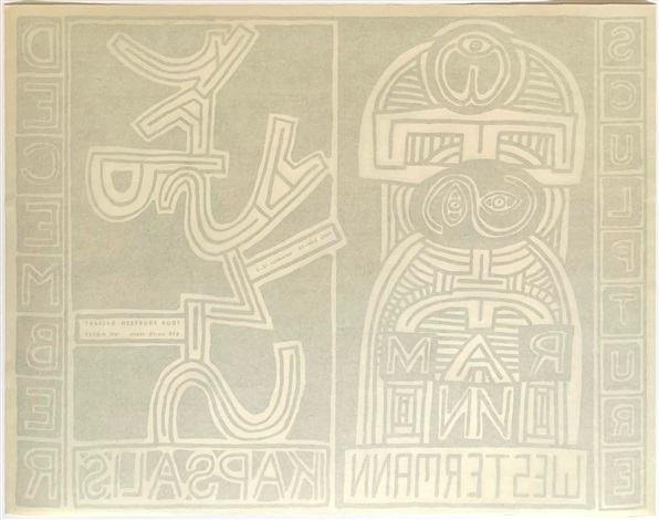 Rare artist designed early poster Westermann and Kapsalis Sculpture at ...