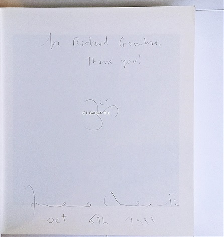 Clemente Hand Signed by Francesco Clemente and inscribed with a small ...