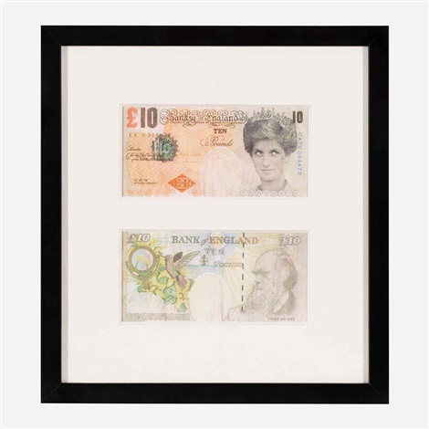 Banksy Di-Faced Tenner Set of 2 framed works Banksy 10 pound bank note ...