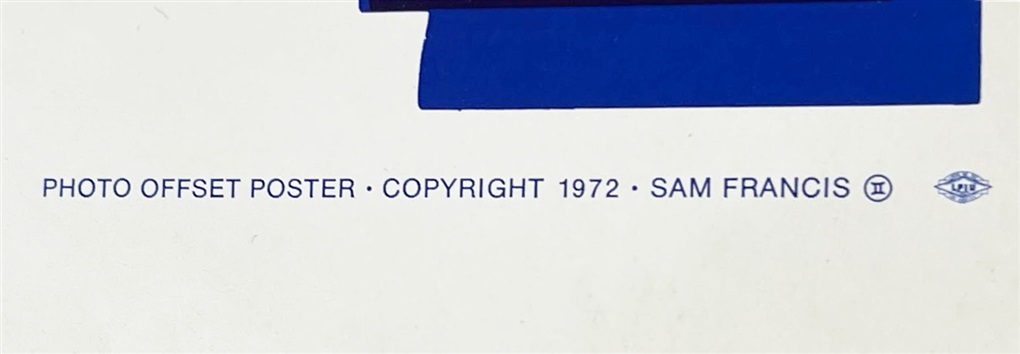 Sam Francis McGovern 72 Poster Hand signed by Sam Francis by Sam ...