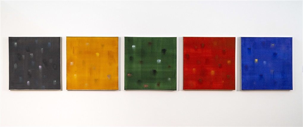 Incident 1, 2, 3, 4, 5 - colourful, multiples, abstract, acrylic on ...