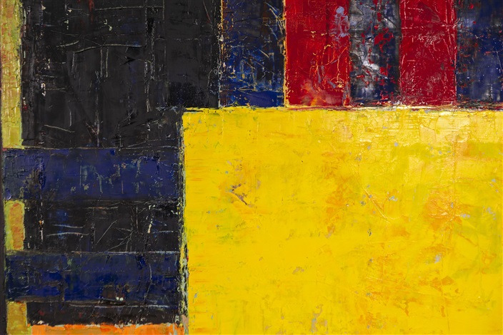 Havana No 4, Yellow - bold, bright, colorful, abstract, modernist, oil on canvas by David ...