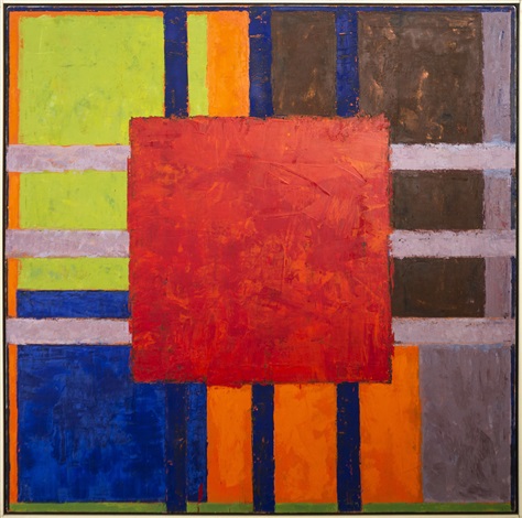 Havana No 6, Red - bold, bright, colorful, abstract, modernist, oil on canvas by David Sorensen ...