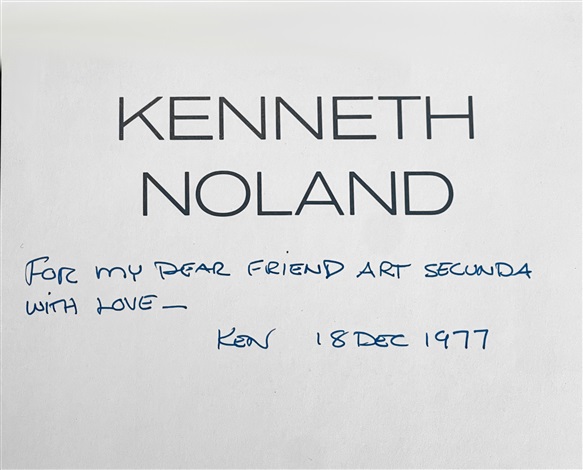 KENNETH NOLAND hand signed and warmly inscribed to artist Arthur ...