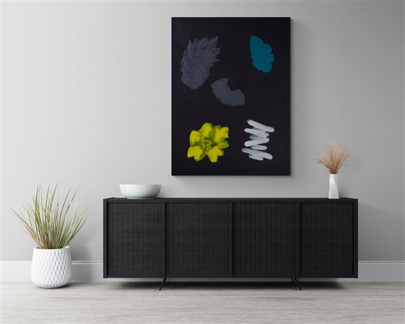 Tumbleweed - dark, expressive, minimalist, abstracted florals, acrylic ...