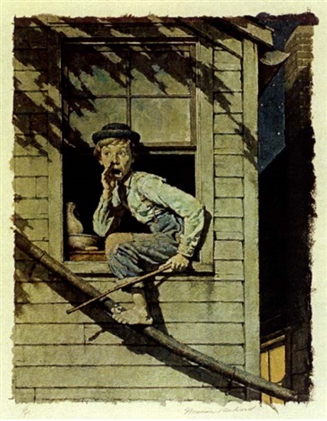 Sneaking out by Norman Rockwell on artnet