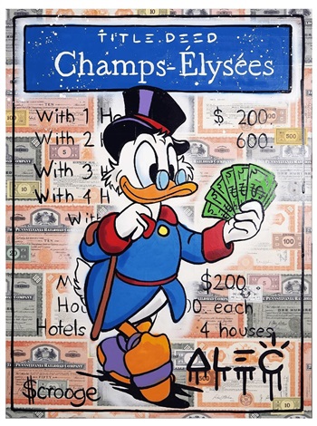 Scrooge Fanning Cash Out Champs-Elysees by Alec Monopoly on artnet