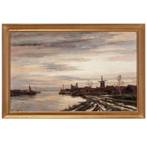VIEW OF DUTCH HARBOR IN WINTER by Hermanus Koekkoek the Younger on artnet