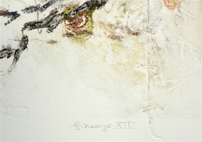 Lineage XII - delicate, copper, oil ink, sketch, monoprint on archival ...