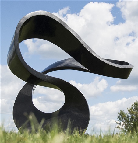 Zephyr 1050 - large scale, smooth, black, granite, outdoor, abstract ...
