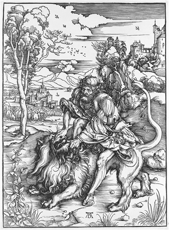 Sampson Rending the Lion by Albrecht Dürer on artnet