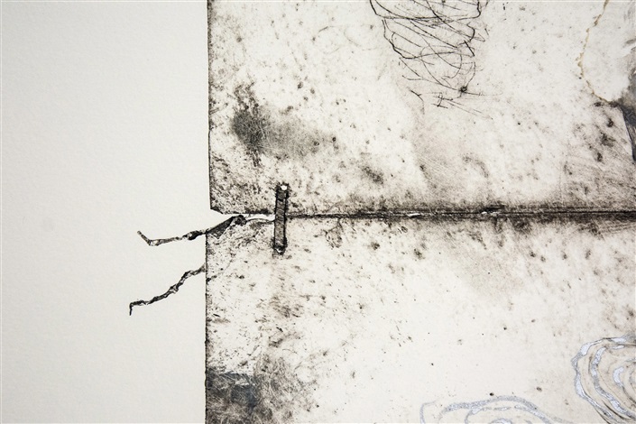 Lineage Arbour - dramatic, embossed, abstract, monoprint on archival ...