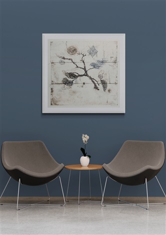 Lineage Arbour - dramatic, embossed, abstract, monoprint on archival ...