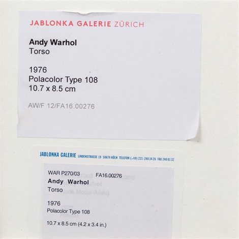 Torso aka Butt - H by Andy Warhol on artnet