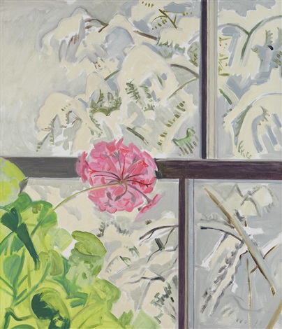 Geranium Looking Out at Window at Snow by Lois Dodd on artnet