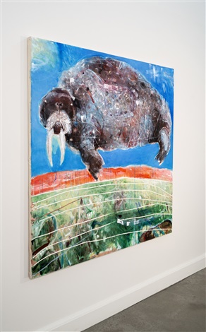 Above the Beach - colourful, animal, indigenous, figurative, acrylic on ...