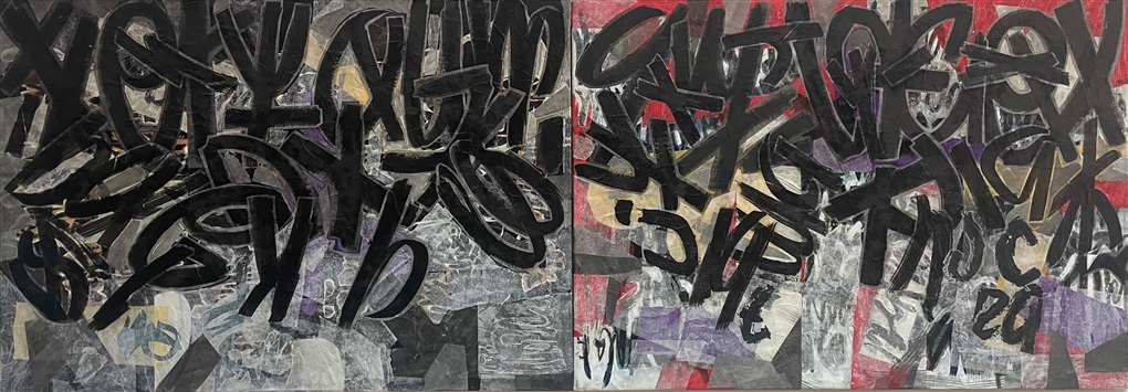 Assemic Graffitis Diptyche by George Merheb on artnet
