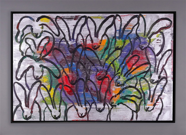 Rainbow Hutch Totem Unique Work by Hunt Slonem on artnet