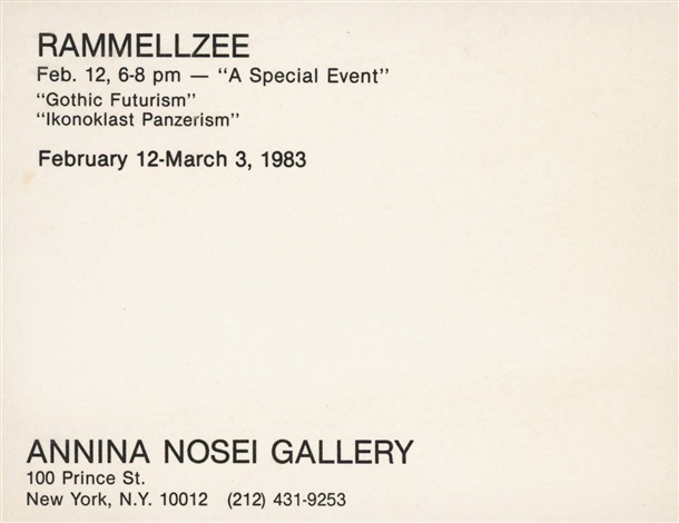 Rammellzee Annina Nosei Gallery 1983 Rammellzee Gothic Futurism ...