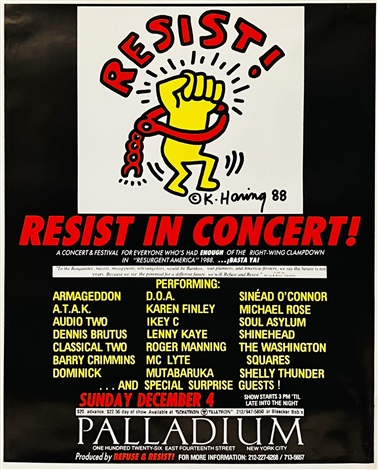 Keith Haring Resist in Concert poster 1988 by Keith Haring on artnet