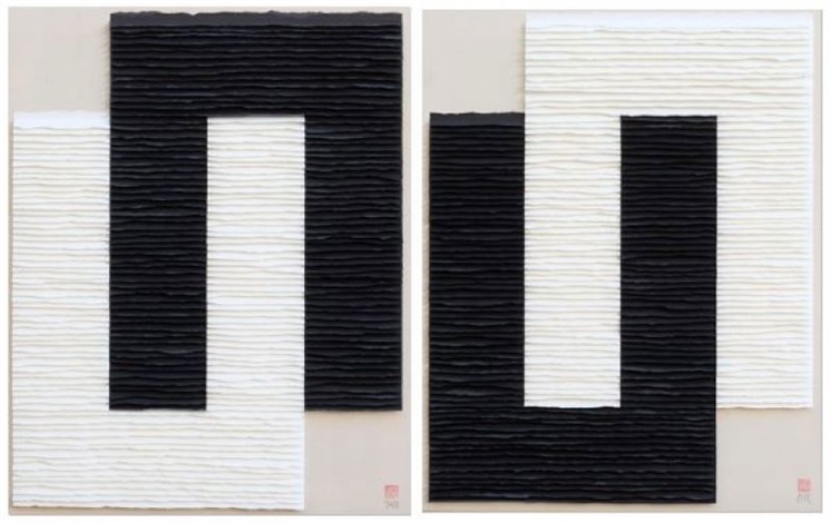 Diptych. Black and white structure by Fernando Daza on artnet
