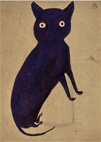 Untitled Midnight Blue Cat by Bill Traylor on artnet