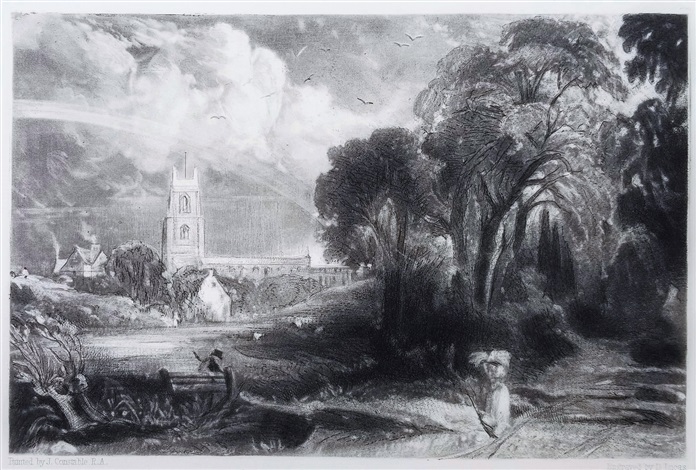 Set of Two Mezzotint Engravings from Constables English Landscape ...