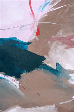 Pink Zinger - large, colourful, gestural abstract, acrylic on canvas by ...