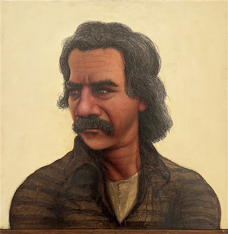 Self-Portrait Bust Striped Shirt by Gregory Joseph Gillespie on artnet