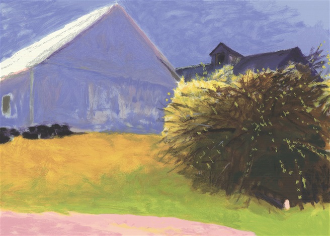 WOLF KAHN Barn and Forsythia III, 2003 - Signed by Wolf Kahn on artnet